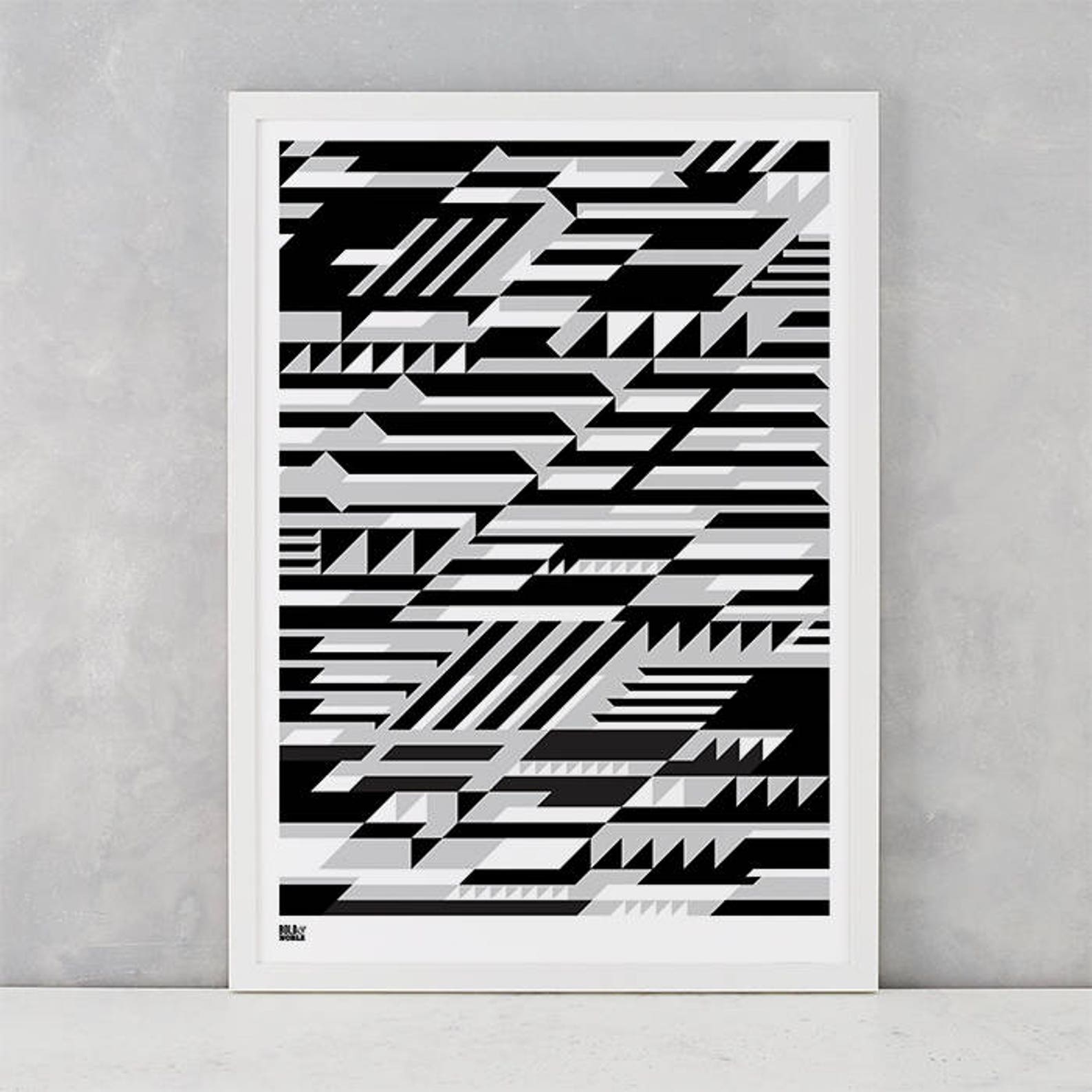 Geometric Screen Print Faster Screen Print Geometric Wall - Etsy
