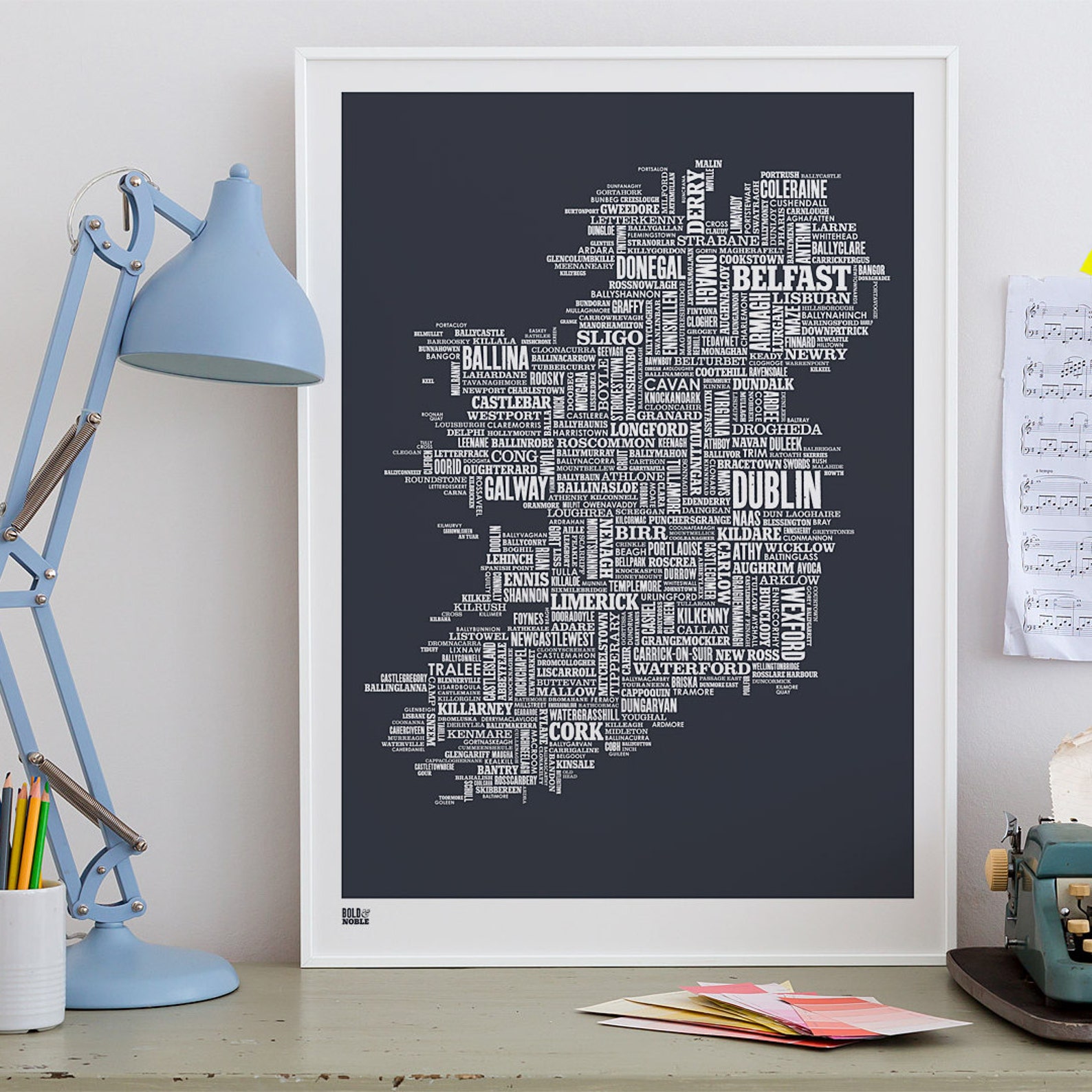 Ireland Map Ireland Type Screen Print Ireland Word Map - Etsy