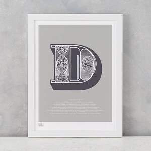 Illustrated Letter D Letter D Alphabet Art Print Alphabet - Etsy