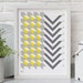 Geometric Print Chevron Grey and Yellow Geometric Shape - Etsy