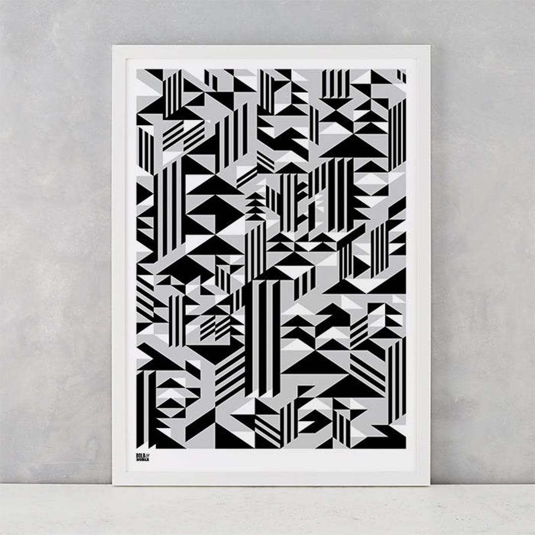 Geometric Screen Print Higher Screen Print Geometric Wall - Etsy