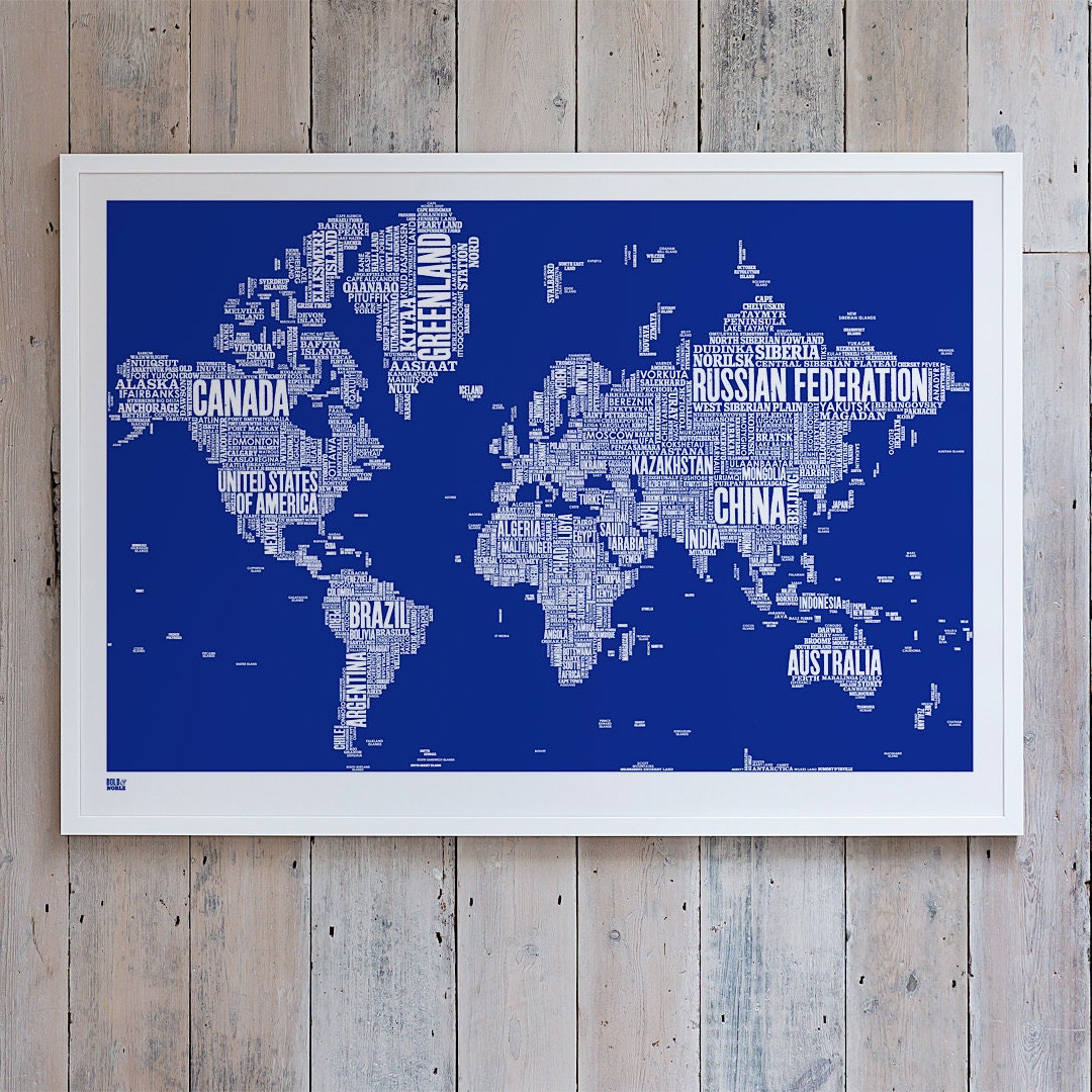 World Type Map, World Word Map, World Font Map, World Artwork, World ...
