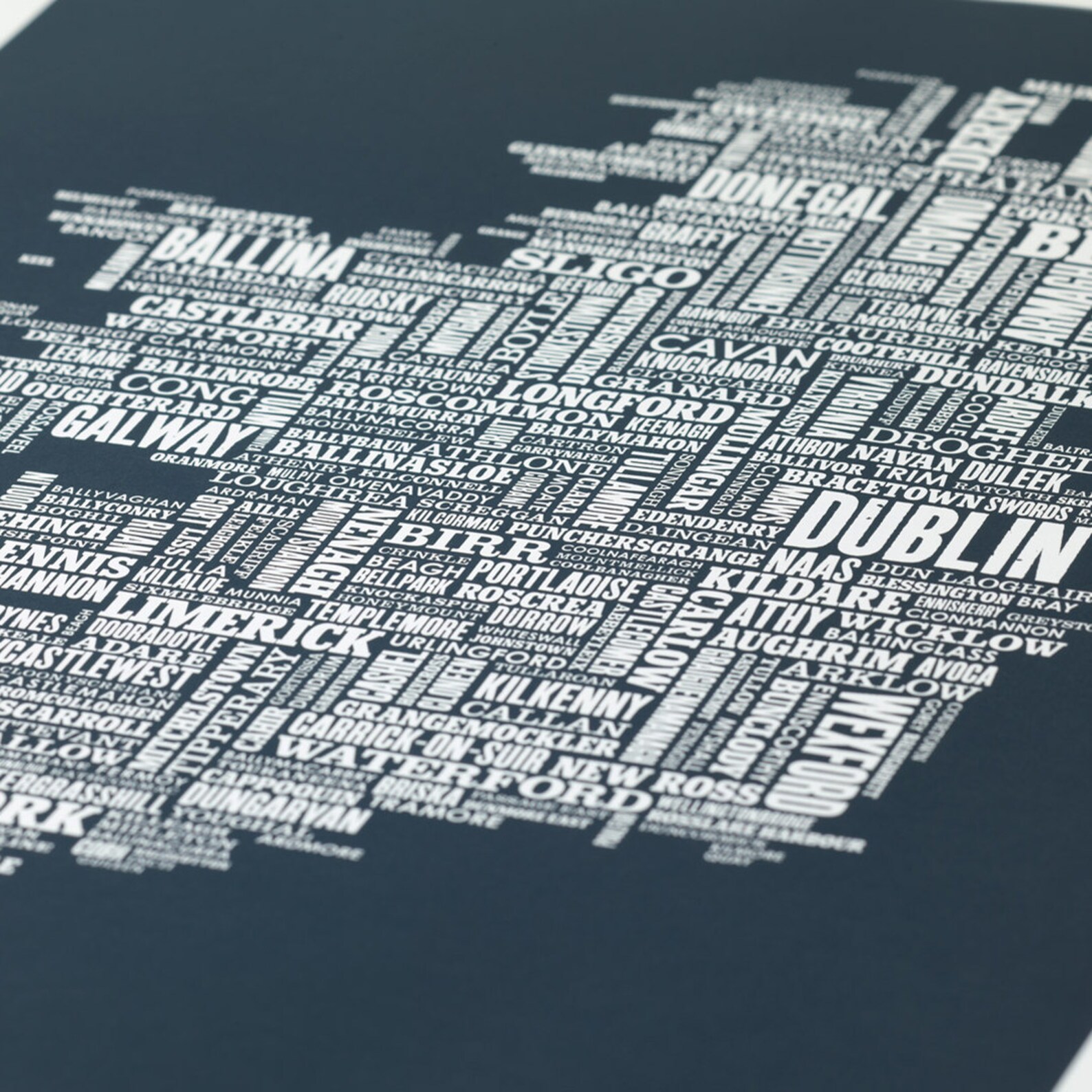 Ireland Map Ireland Type Screen Print Ireland Word Map - Etsy