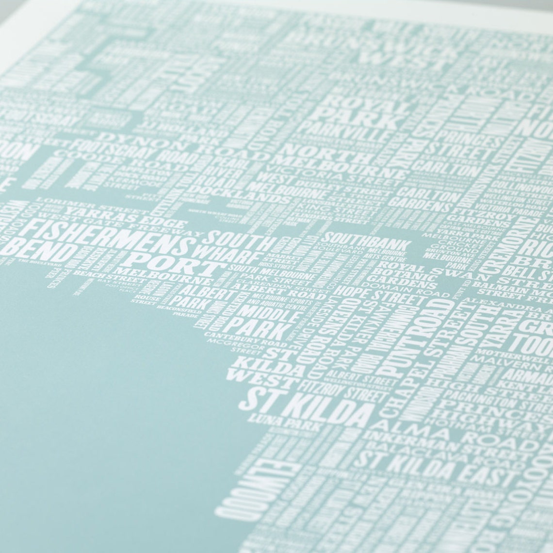 Melbourne Type Map Screen Print Melbourne Type Map Melbourne - Etsy