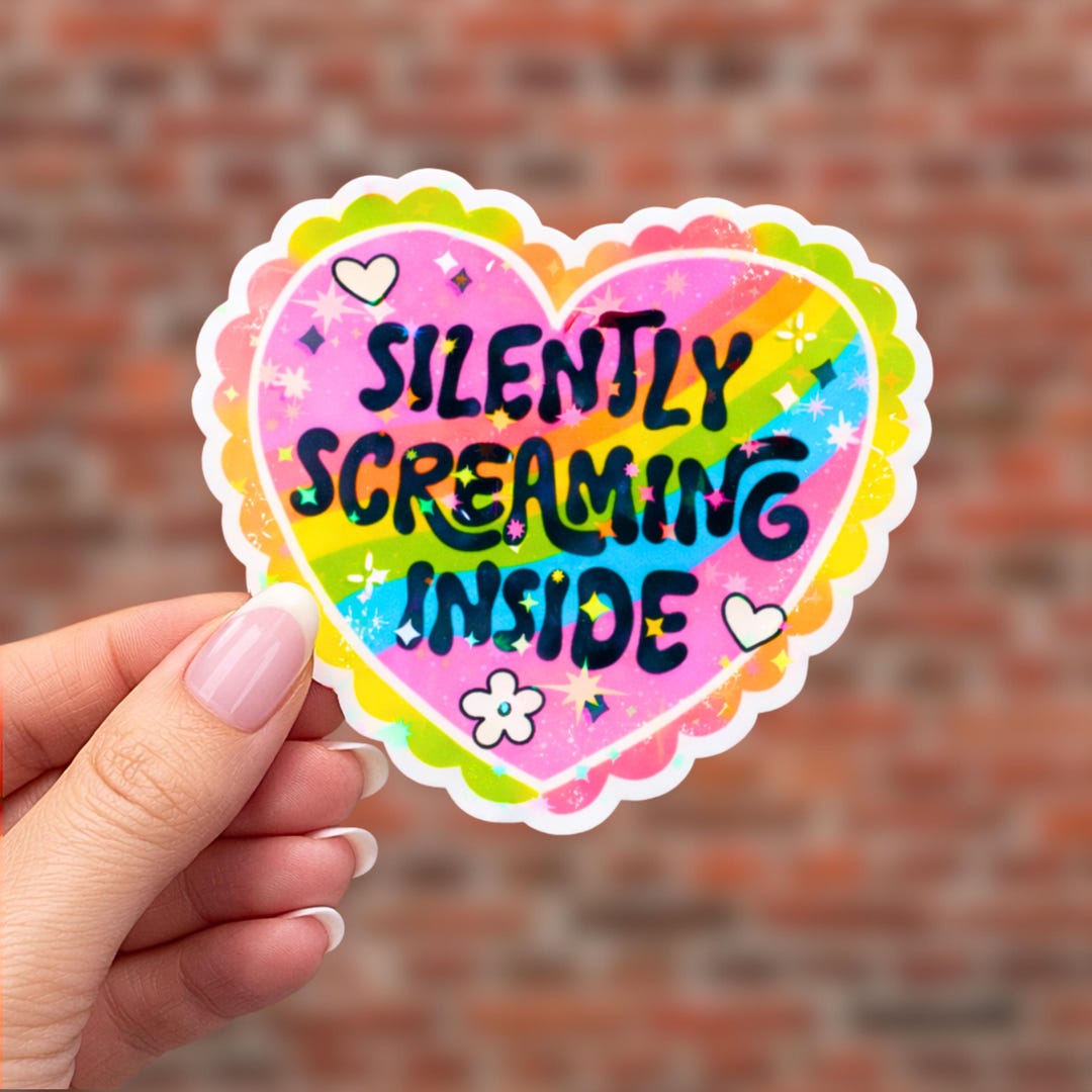 Silently Screaming Sticker |book Lover Holographic Sticker |cute ...