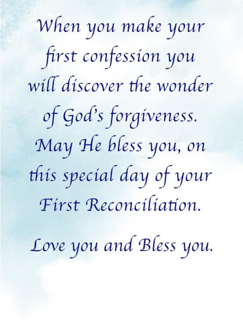 First Reconciliation, Greeting Card, Handcrafted, Jesus, Blessings, God ...