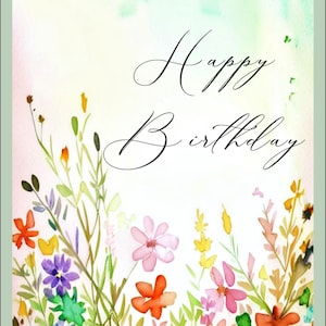 Birthday Card, Greeting Card, Wild Flowers, Elegant - Etsy