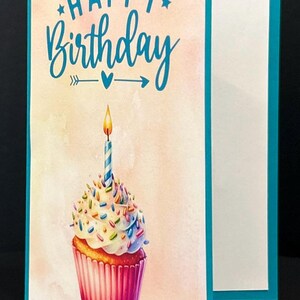 Birthday Card, Greeting Card, Balloons, Cupcake, Candle - Etsy