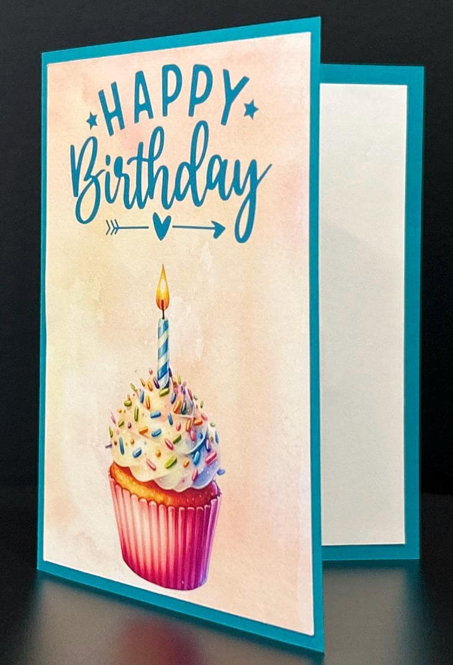 Birthday Card, Greeting Card, Balloons, Cupcake, Candle - Etsy