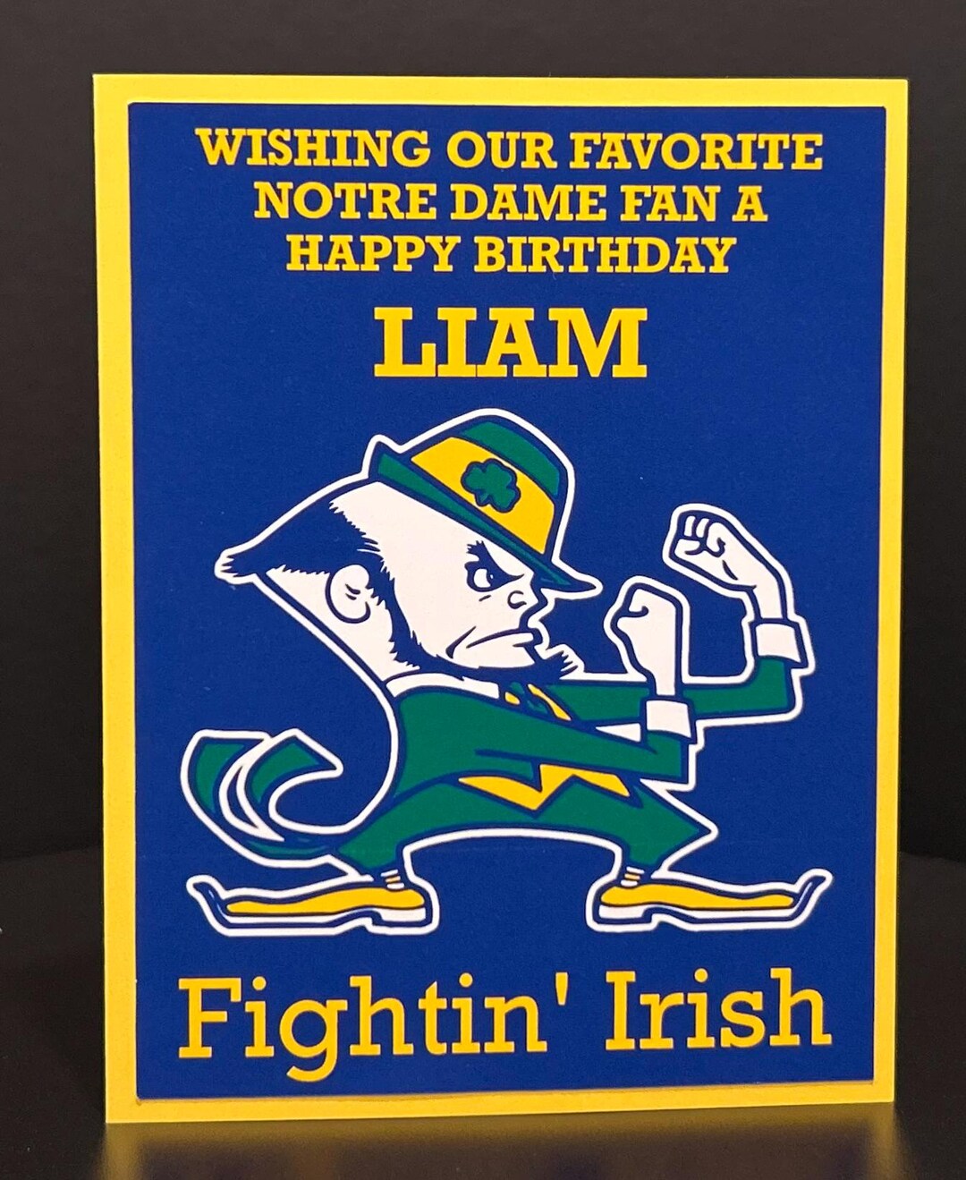 Birthday Card, Personalized, Greeting Card, Handmade, Football, Notre ...