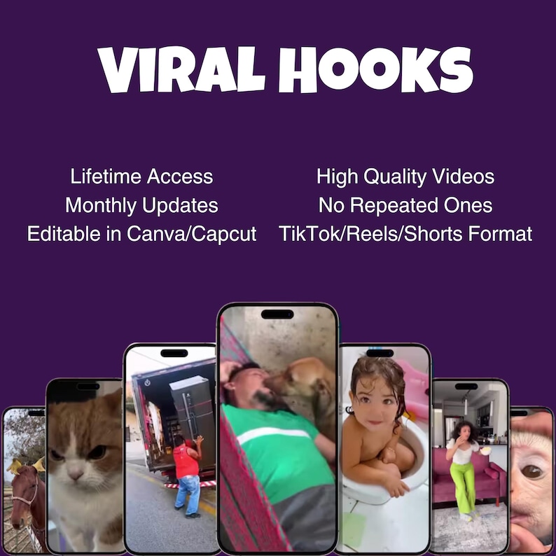 Tiktok Viral Hooks Clips Bundle MP4 Download 2024, Trending Videos, Attention Grabbing Videos ...