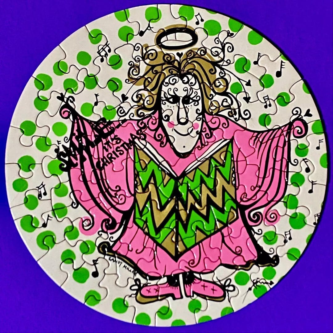 1969 Springbok Holiday Thingie smile IT'S Christmas Angel 7 Mini Puzzle ...