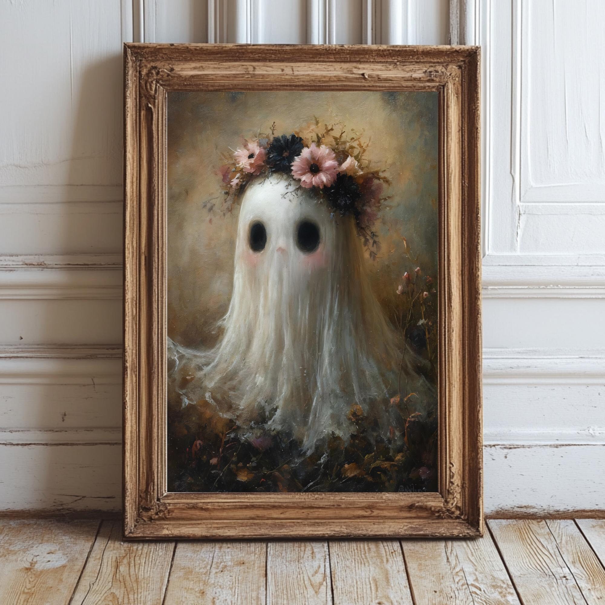 Vintage Ghost Halloween Wall Art | Cute Ghosts Print | Spooky Fall ...