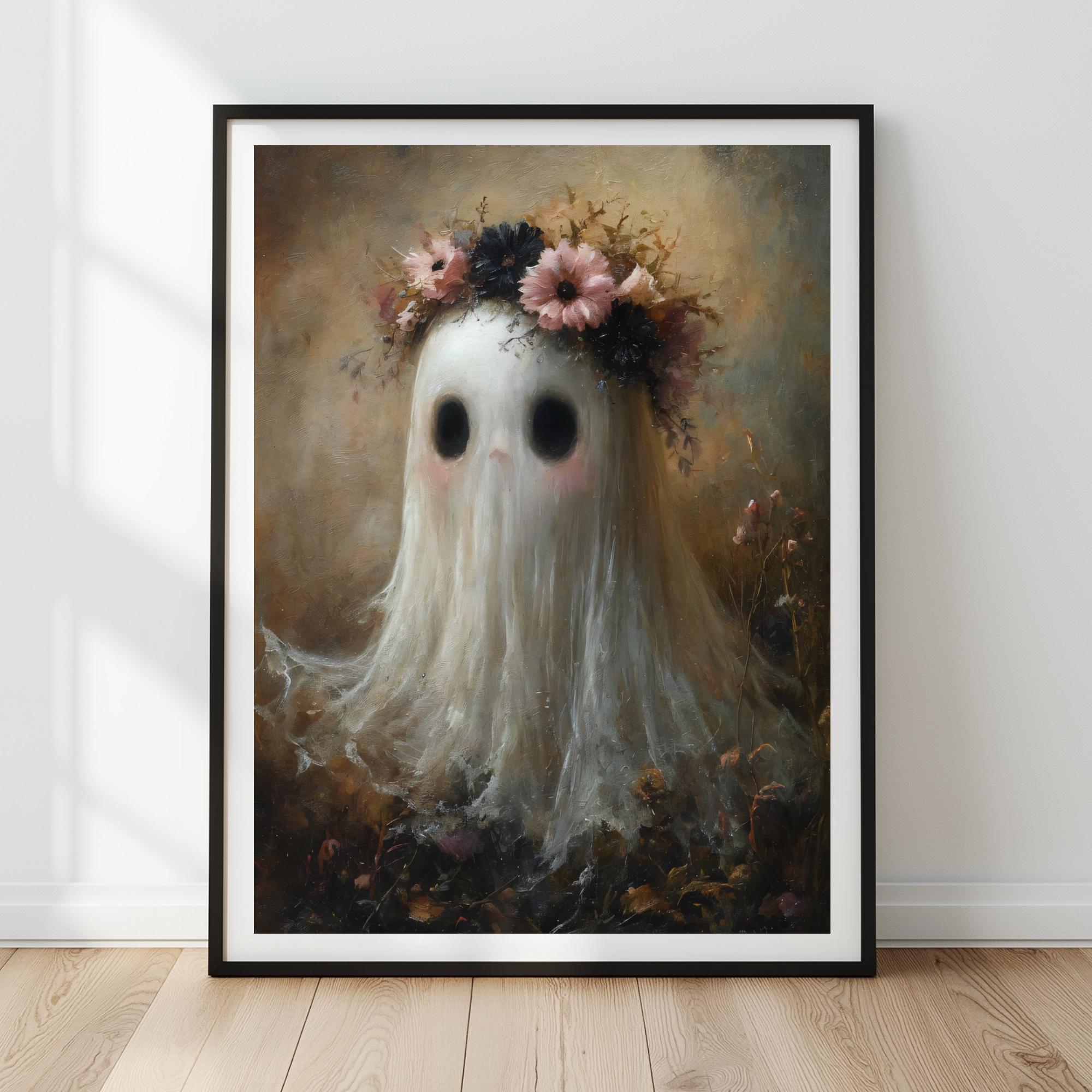 Vintage Ghost Halloween Wall Art | Cute Ghosts Print | Spooky Fall ...