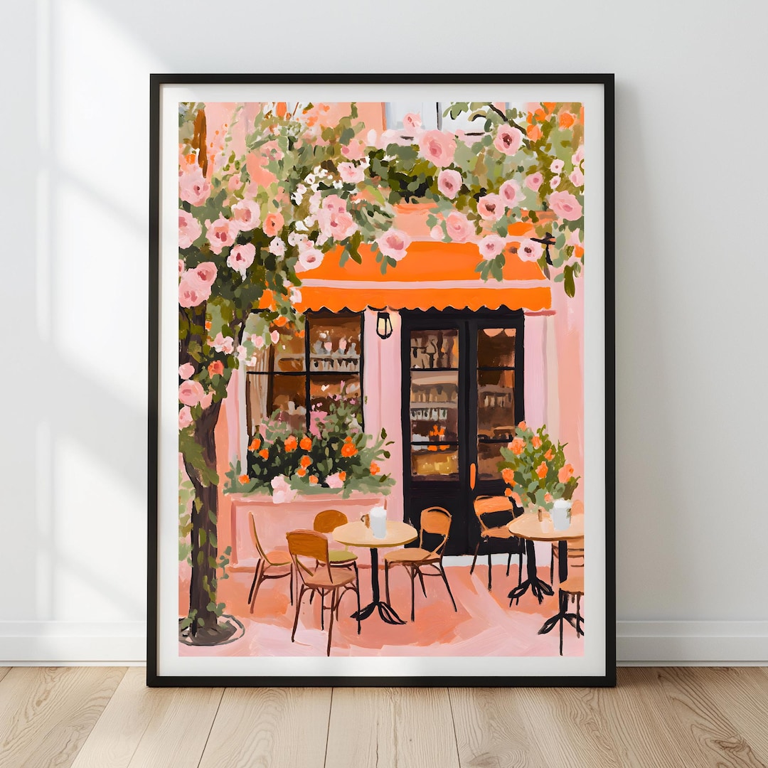 Cozy Cafe Bakery Art Print: Parisian Cottagecore Kitchen Decor (digital ...