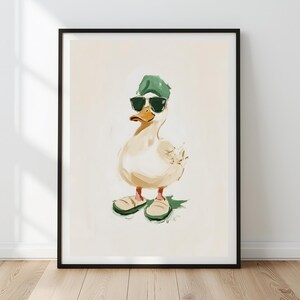 Funny Duck Printable Wall Art | Cool Duck in Sunglasses Print | Nursery ...