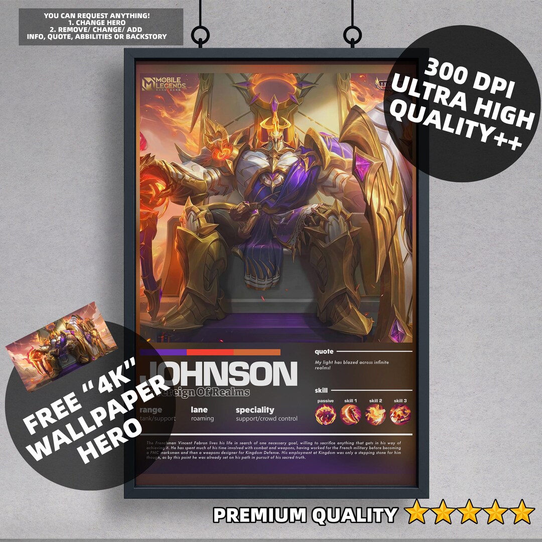 Mobile Legends Poster Design, Johnson, Sovereign of Realms, Aesthetic ...