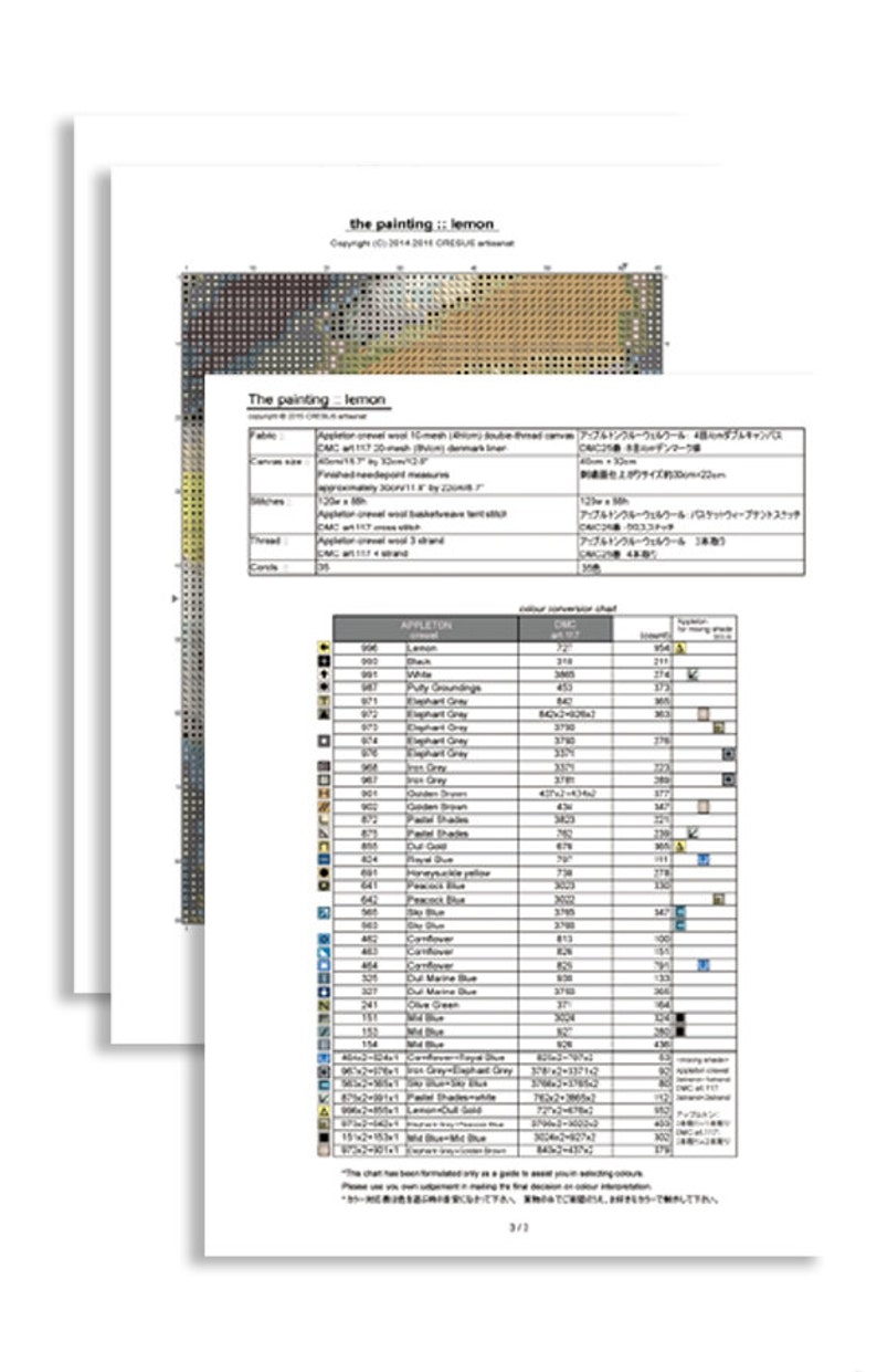 PDF Needlepoint Pattern / the Painting LEMON - Etsy