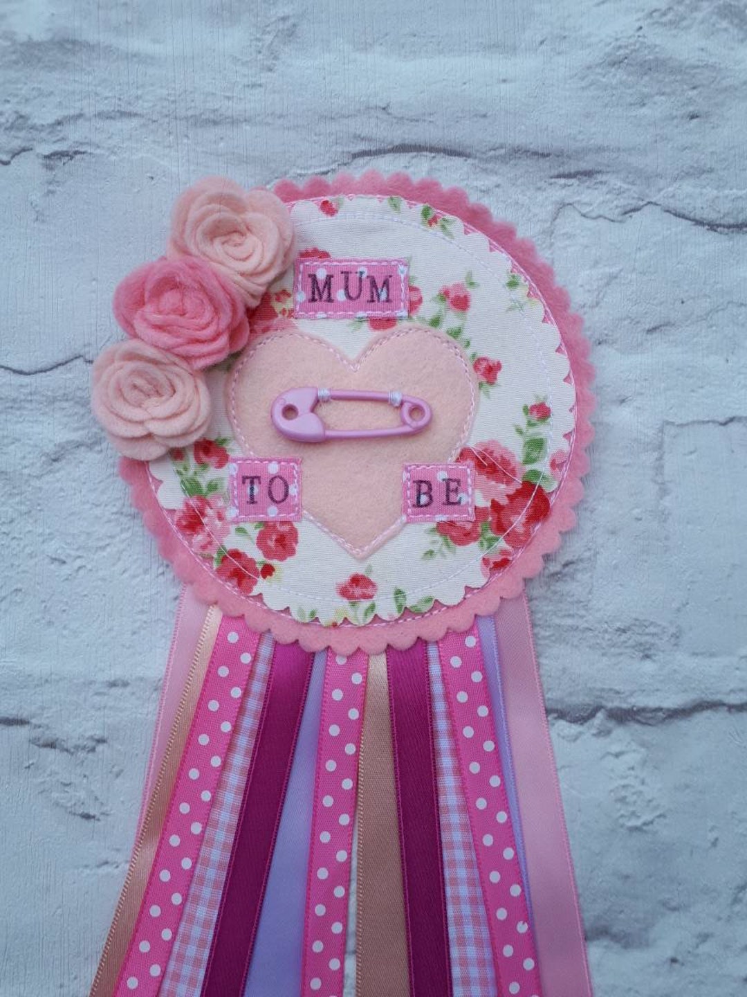 Personalised Baby Shower Badge Girl Boy Ribbon Badge New Mum Mother ...
