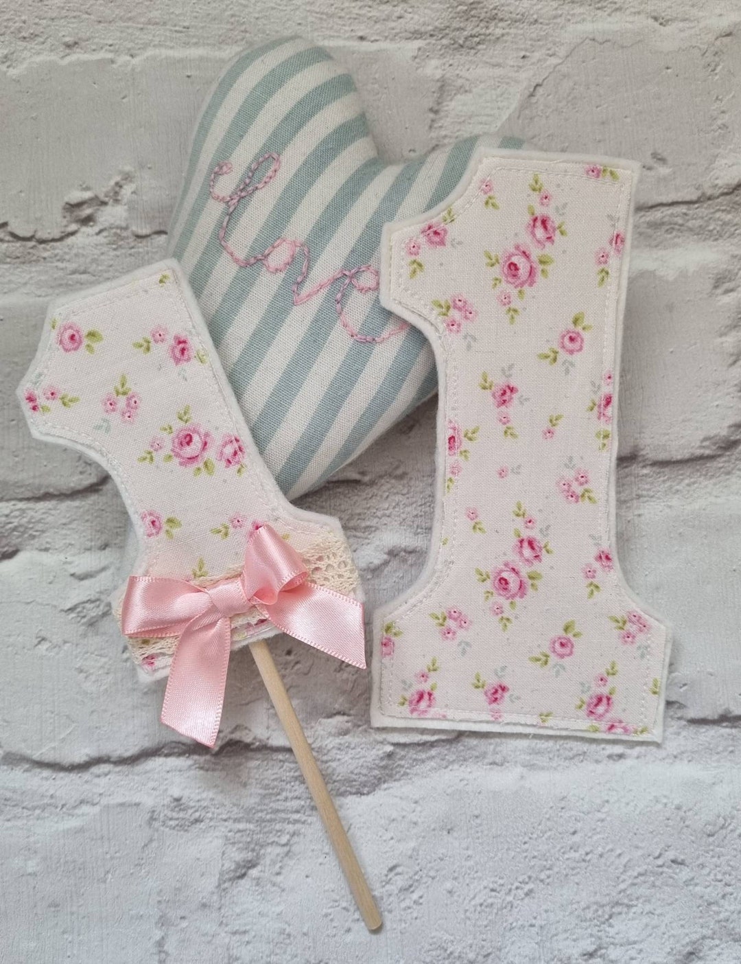 Floral 1st Birthday Badge & Cake Topper: Handmade Rosette - Etsy