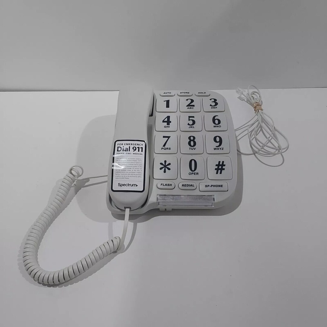 Large Number Big Button Telephone Handset White Home Phone With Speaker ...