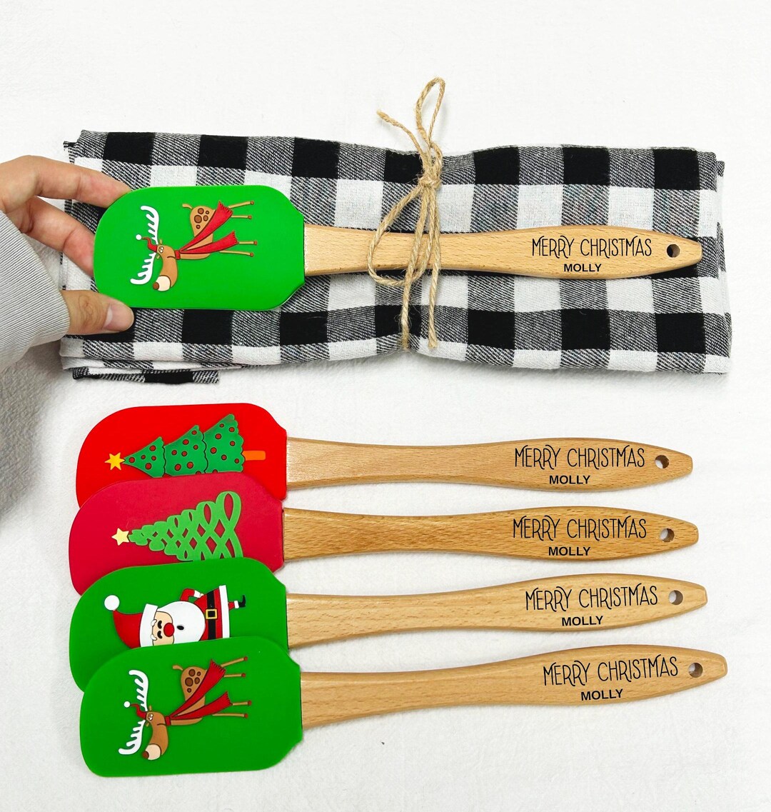 Christmas Gifts,personalized Spatula,chrismas Dish Towel,custom Spatula ...