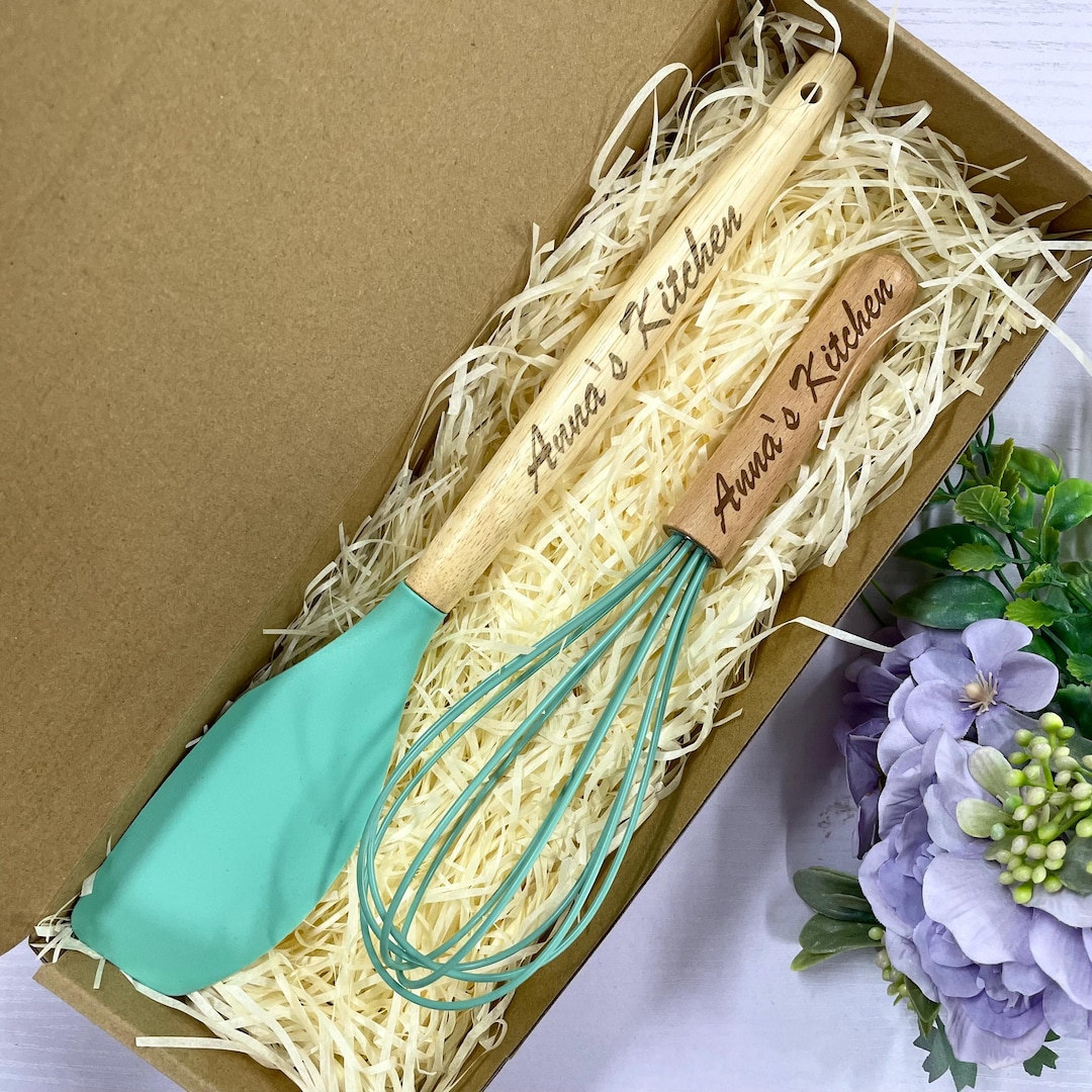 Set of 2 Personalized Kitchen Utensils, Personalized Whisk, Engraved ...