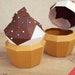 3D Paper Cupcake Gift Box Template Low Poly Papercraft Svg, Make Super ...