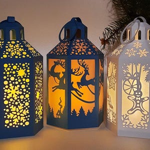 Bundle 3D Christmas Paper Lantern Templates Cut Svg Files, Decoration ...