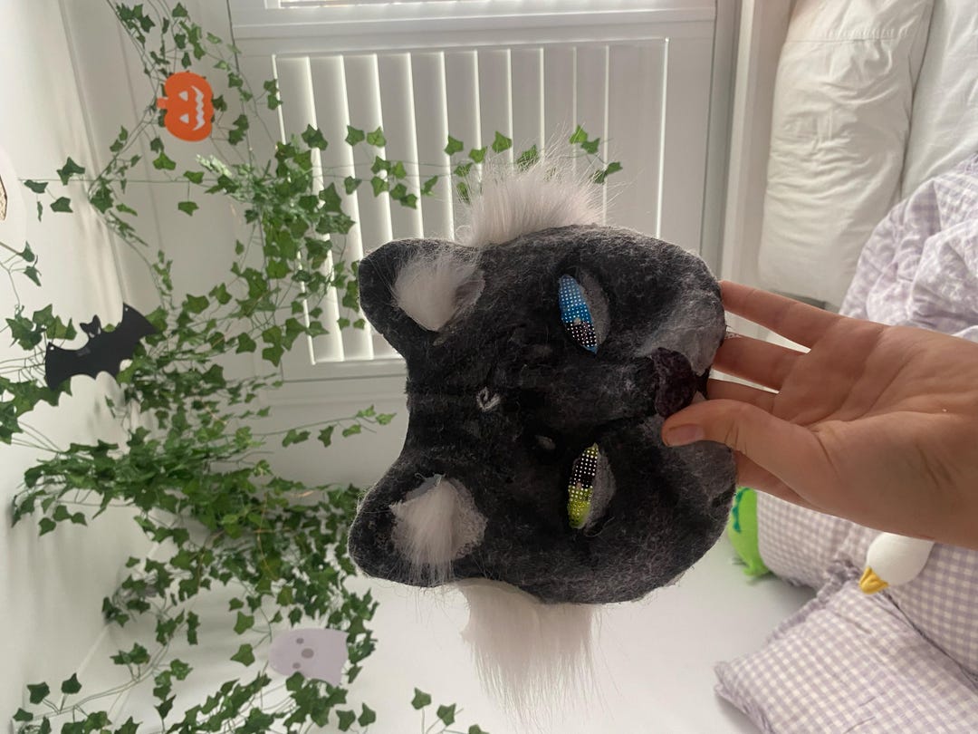 Smoke Tabby / Grey Tabby Therian Mask pre-loved - Etsy