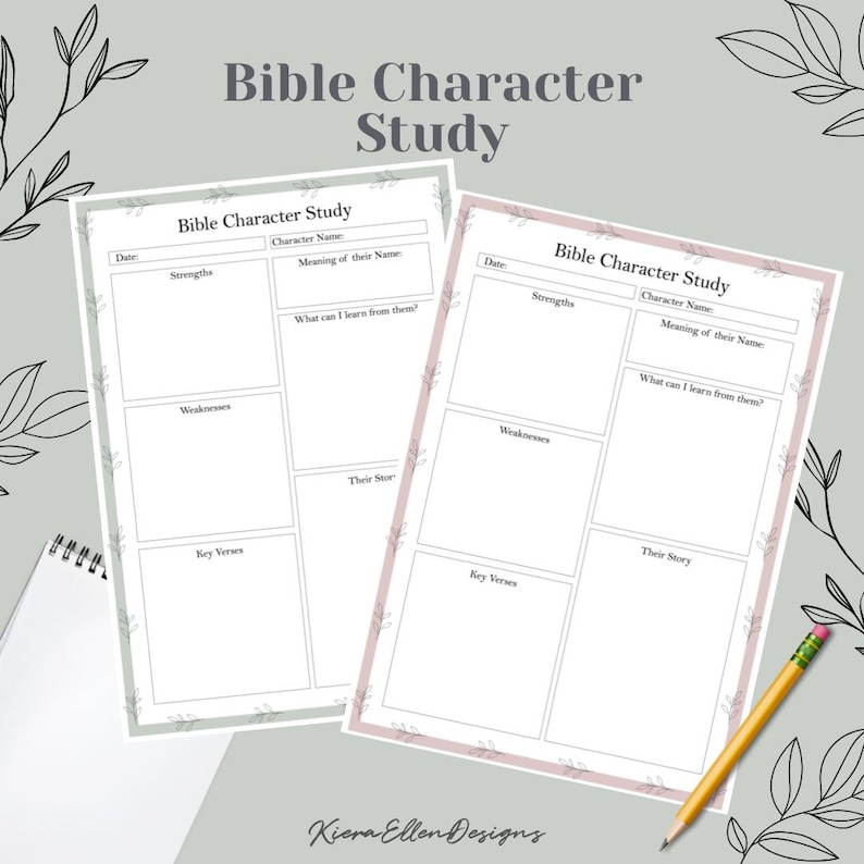Bible Character Study Printable | Modern Botanical Digital Download ...