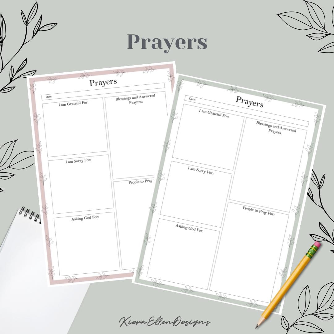 Botanical Prayers Printable | Digital Prayer Template | Faith ...
