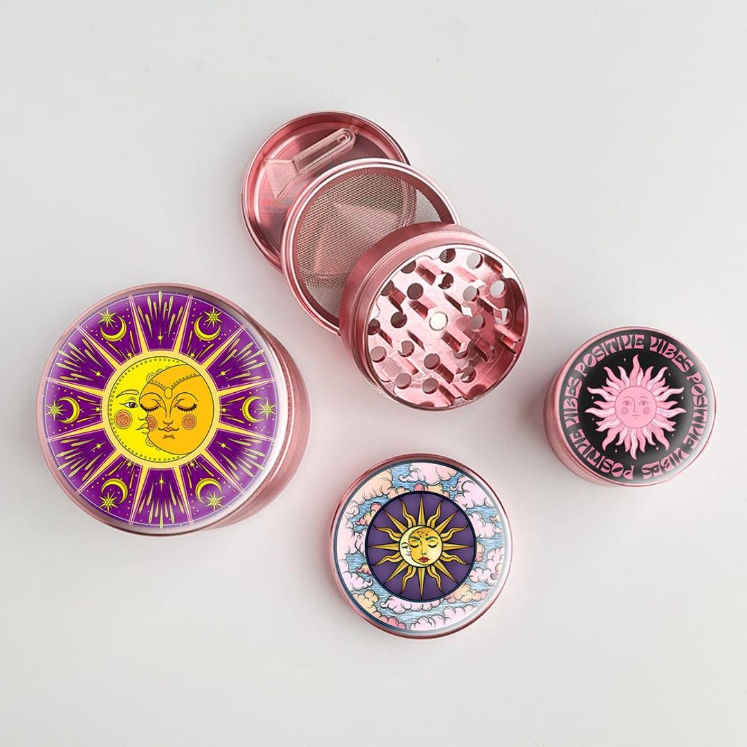 Cute Pink Grinder Sun and Moon Vanilla Grinder Girly Grinder Metal ...