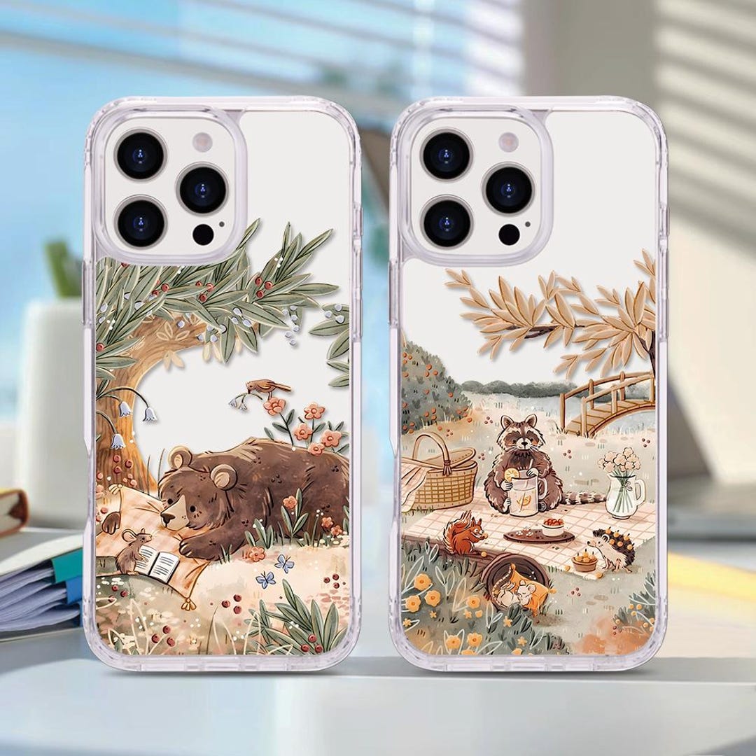 Cartoon Animals Phone Case: Bear, Squirrel, Fox - Iphone, Samsung, Moto ...