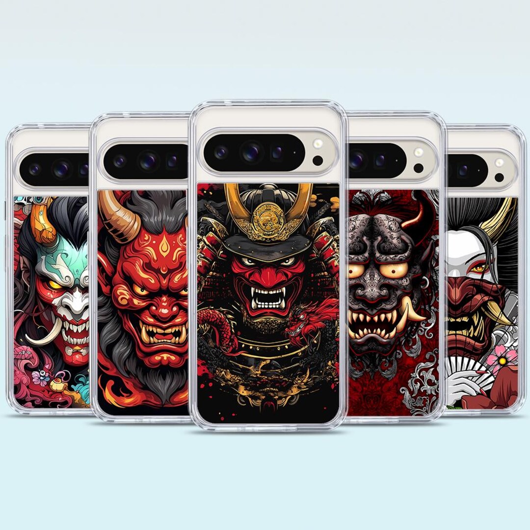 Japanese Aesthetic Ghost Face Phone Case Japanese Samurai Cover for ...