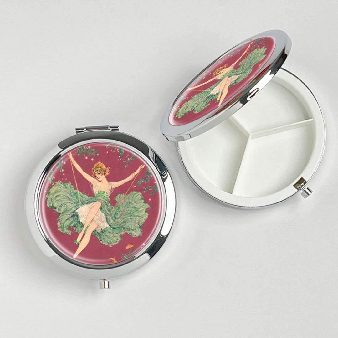 Swing Maidens Art Pill Box, Travel Pill Box, Portable Pill Box, Vitamin ...