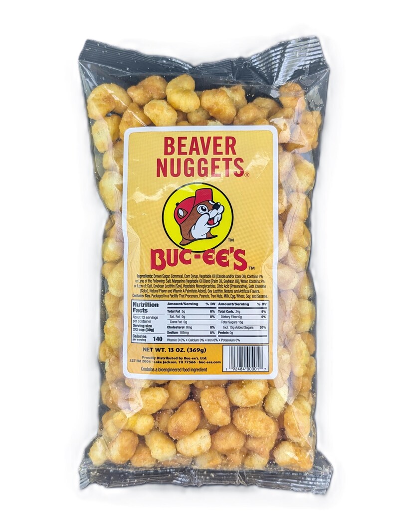 Buc-ees Beaver Nuggets Famous Sweet Corn Puff Snacks, 13 Oz Bag Texas ...