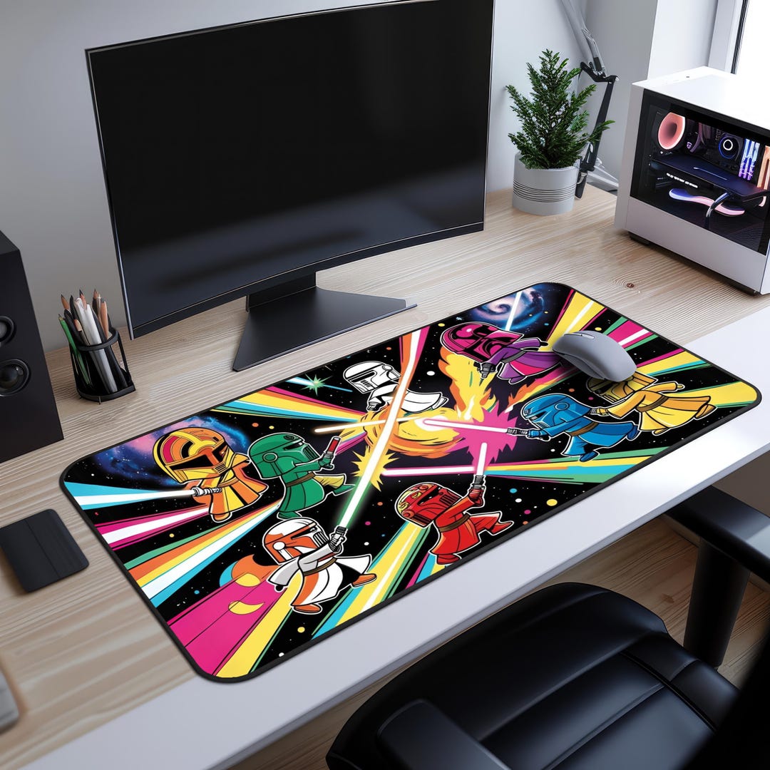 Retro Jedi Gaming Desk Mat Pop Art Desk Pat for Home Office, Star Wars ...