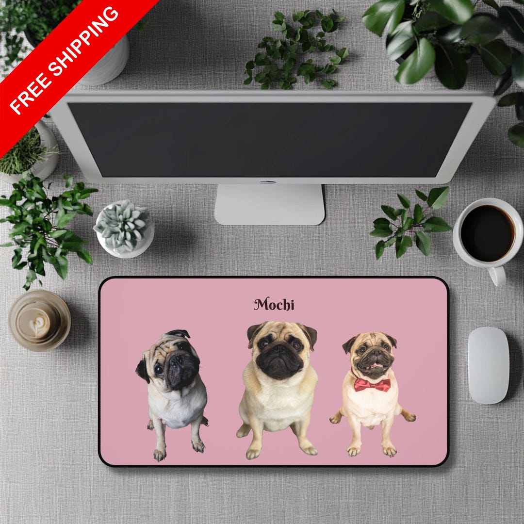 Personalized Pet Photo and Name Desk Mat Custom Photo Pet Mouse Pad ...