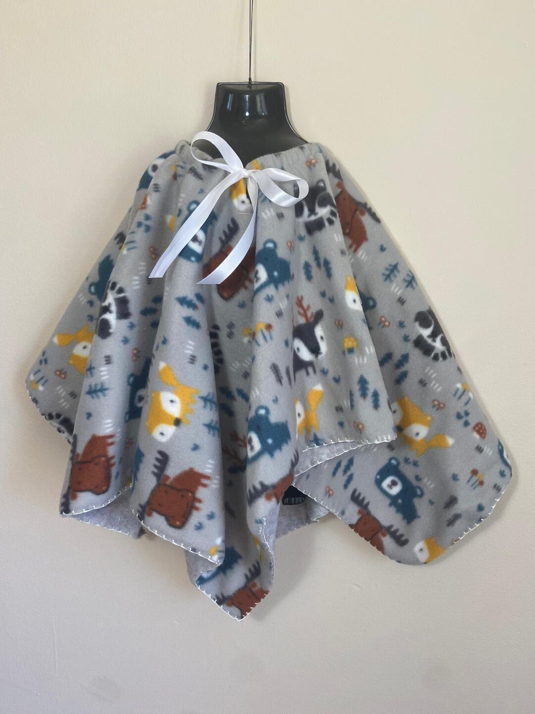 Forest Animal/grey Children's Cold-weather Poncho - Etsy