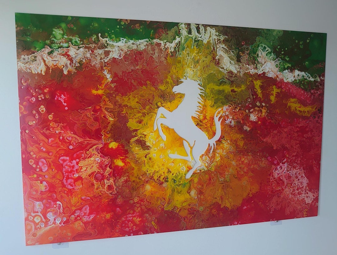 Ferrari Unique Handmade Acrylic Painting XL Abstract - Formula 1 - F1 ...