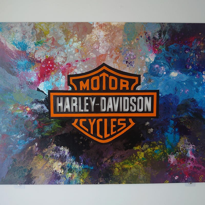 Abstract Harley Davidson Painting - Etsy