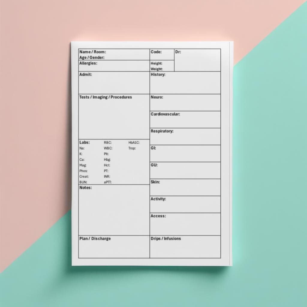 Nursing Report Sheet, Nursing Brain, RN Handoff, Nurse Handoff - Etsy