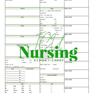 ICU Nursing Report Sheet, RN Handoff, Nursing Brain, Report Sheet - Etsy