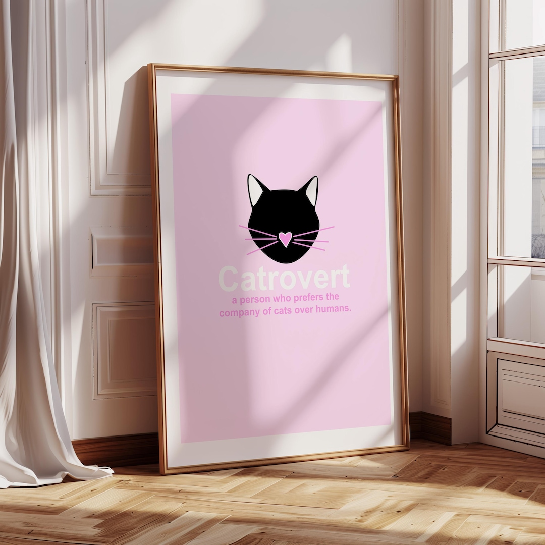 CATROVERT Illustration to Print - Typo Art, Decor, Pet Love, Team Cat ...