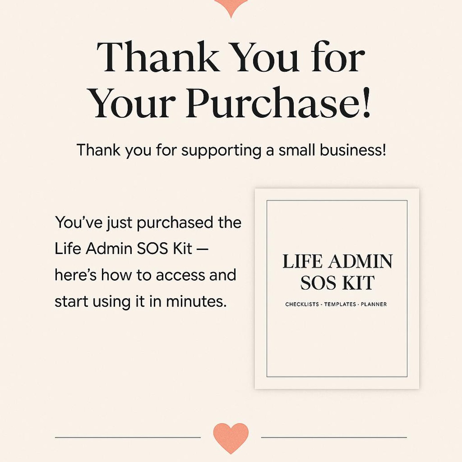 Life Admin SOS Kit | Emergency Checklist PDF | Meal Planner | Password ...