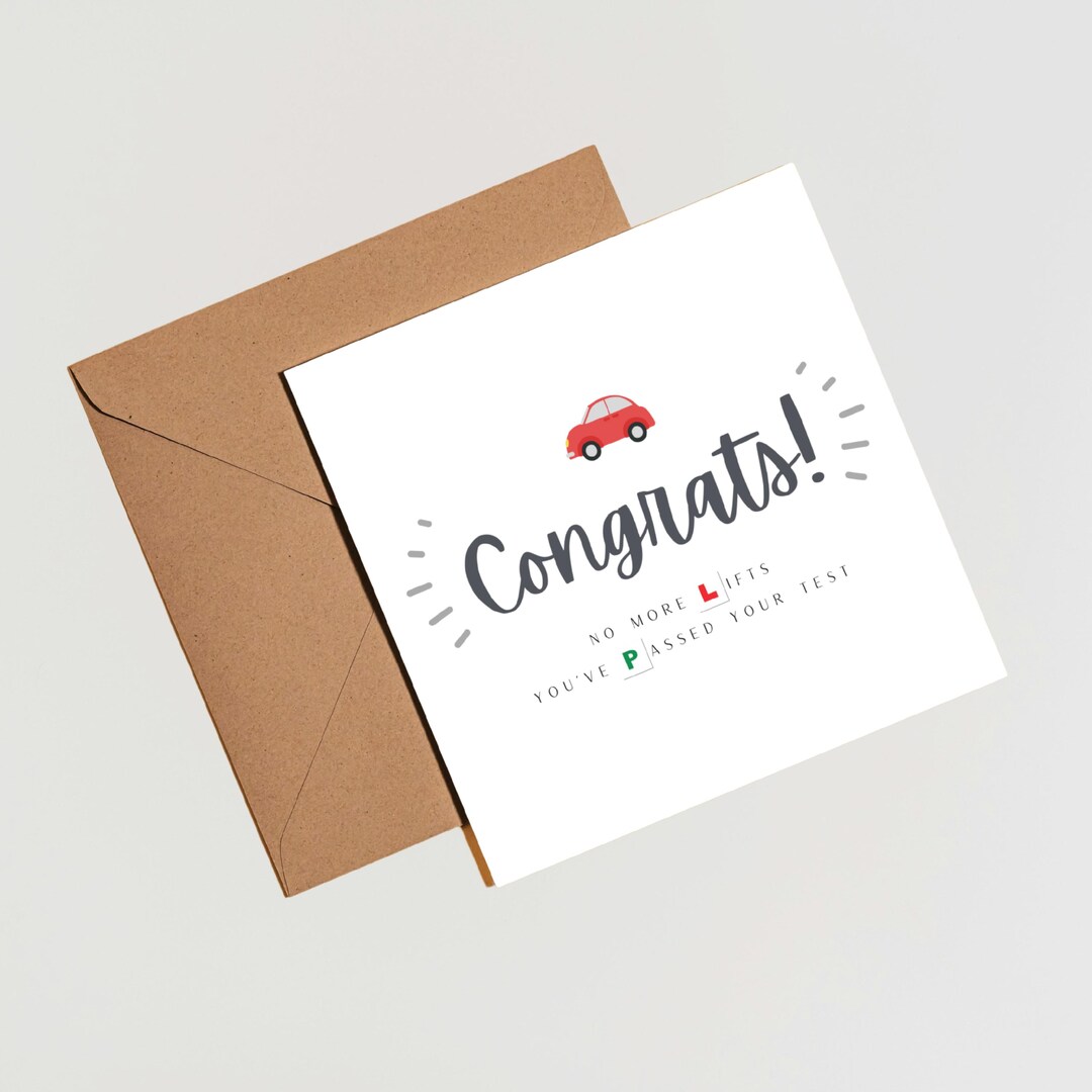 Driving Test Pass Card | Congrats on Passing Your Test | New Driver ...