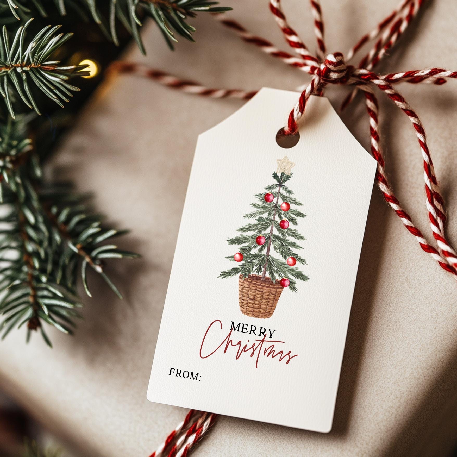 Editable Christmas Gift Tags | Printable Holiday Labels | Canva ...