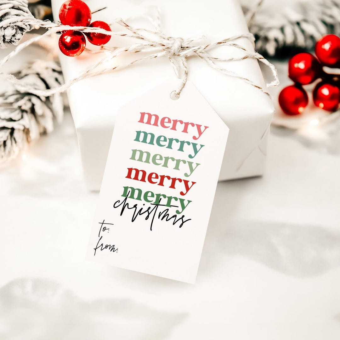 Editable Christmas Gift Tags | Printable Holiday Labels | Canva ...