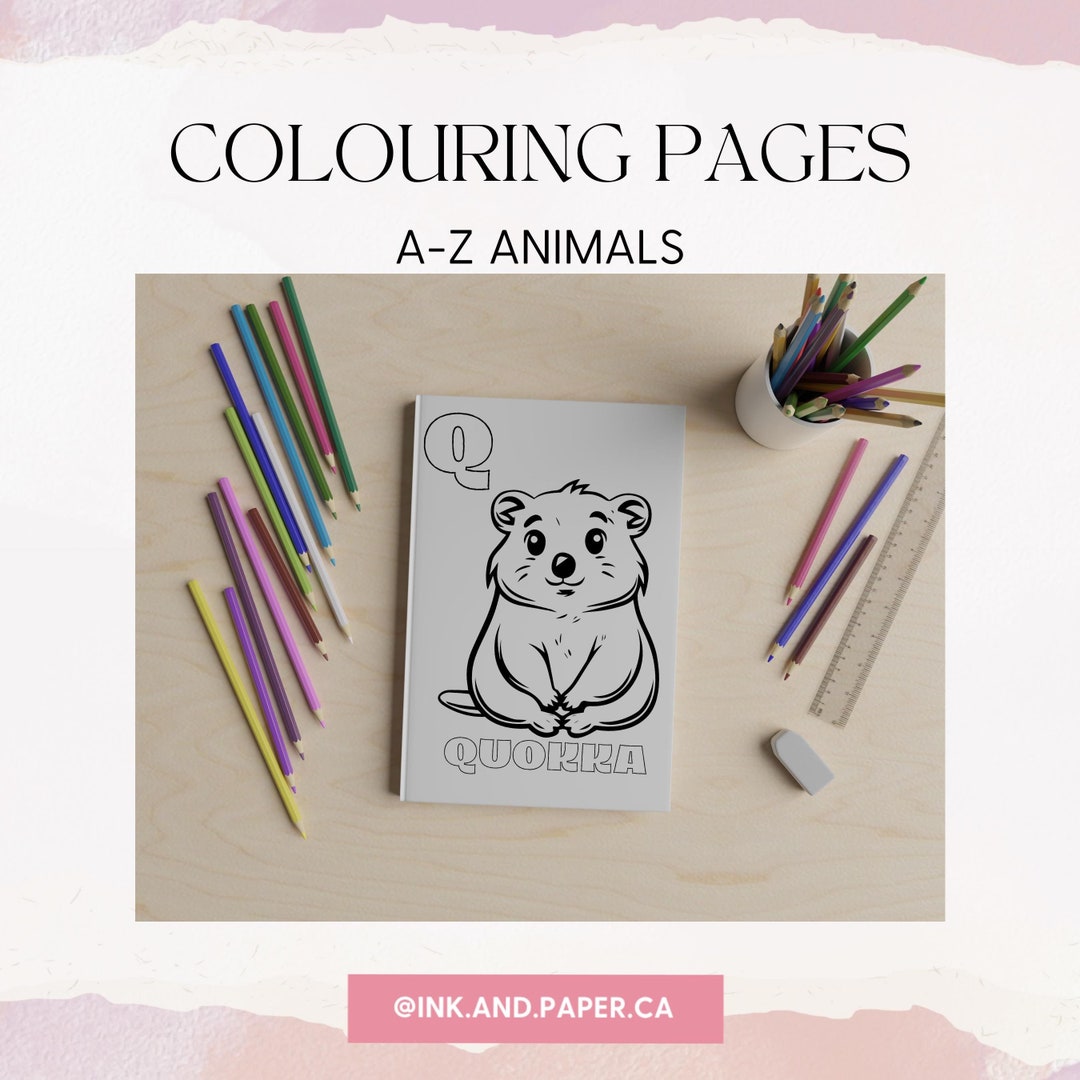Printable A-Z Animal Colouring Pages for Kids and Adults 26 Sheets for ...